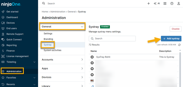 SysTray Setup | NinjaOne
