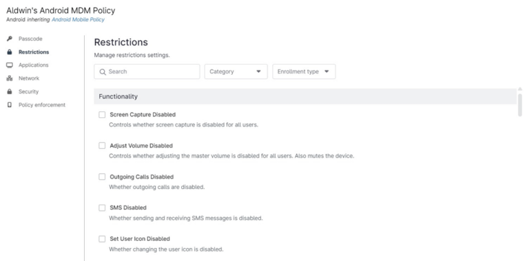 MDM Restrictions | NinjaOne