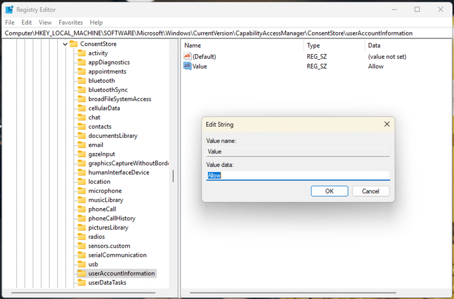 Allow or Deny OS and Apps Access to Account Info in Windows | NinjaOne
