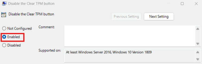 Enable or Disable Clear TPM button in Windows 11 | NinjaOne
