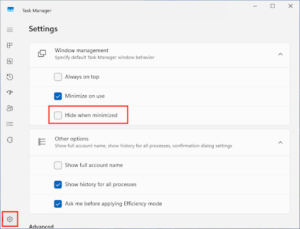 How to Turn 'Hide When Minimized' On or Off for Task Manager in Windows ...