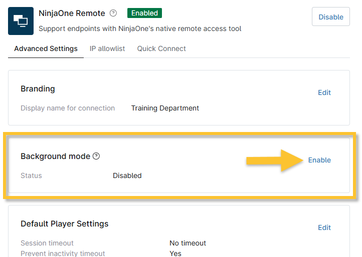 NinjaOne Remote Background Mode - NinjaOne