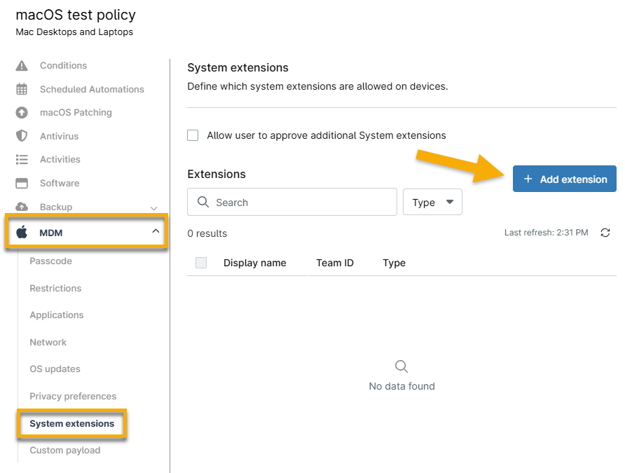 System Extensions for macOS MDM - NinjaOne
