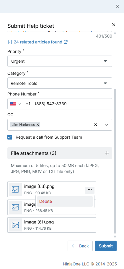 Submitting and Viewing Support Requests in NinjaOne - NinjaOne