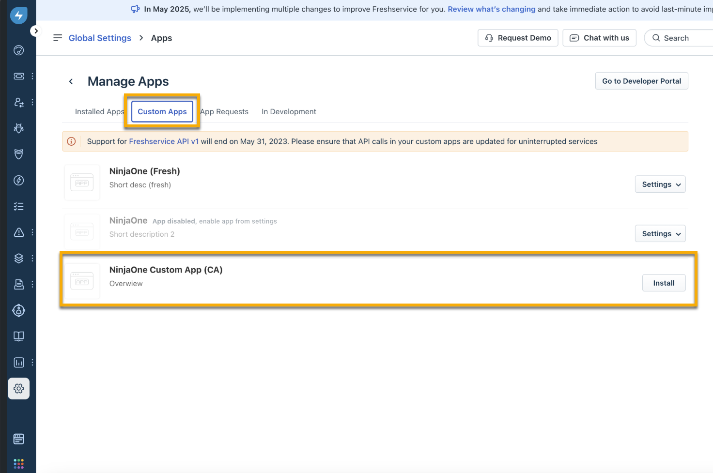 Getting Started with Freshservice ITSM Integration - NinjaOne