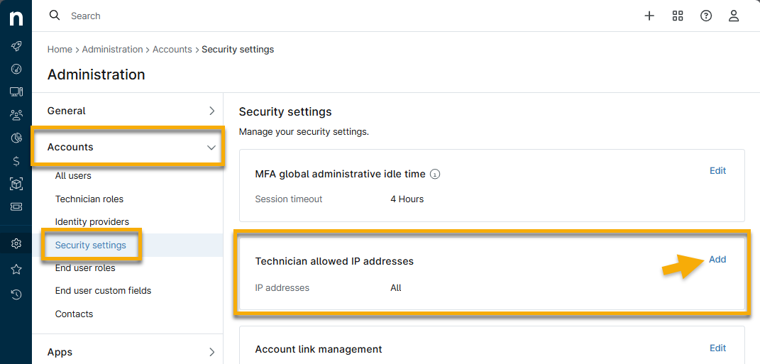 NinjaOne Platform: Restrict User Login by IP Address - NinjaOne