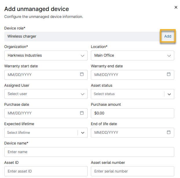 NinjaOne IT Asset Management (ITAM): Add an Unmanaged Device in ...